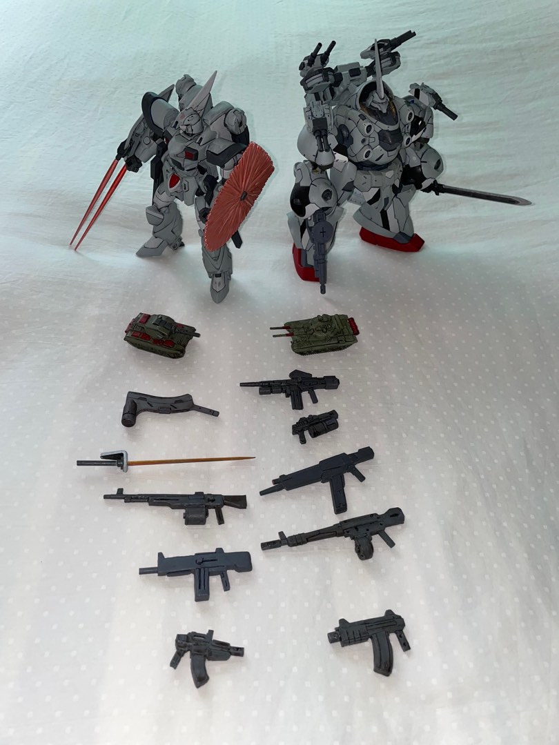 Used bandai hg 1/144 gundams, x2 1:144 tanks and gundam weapons ...