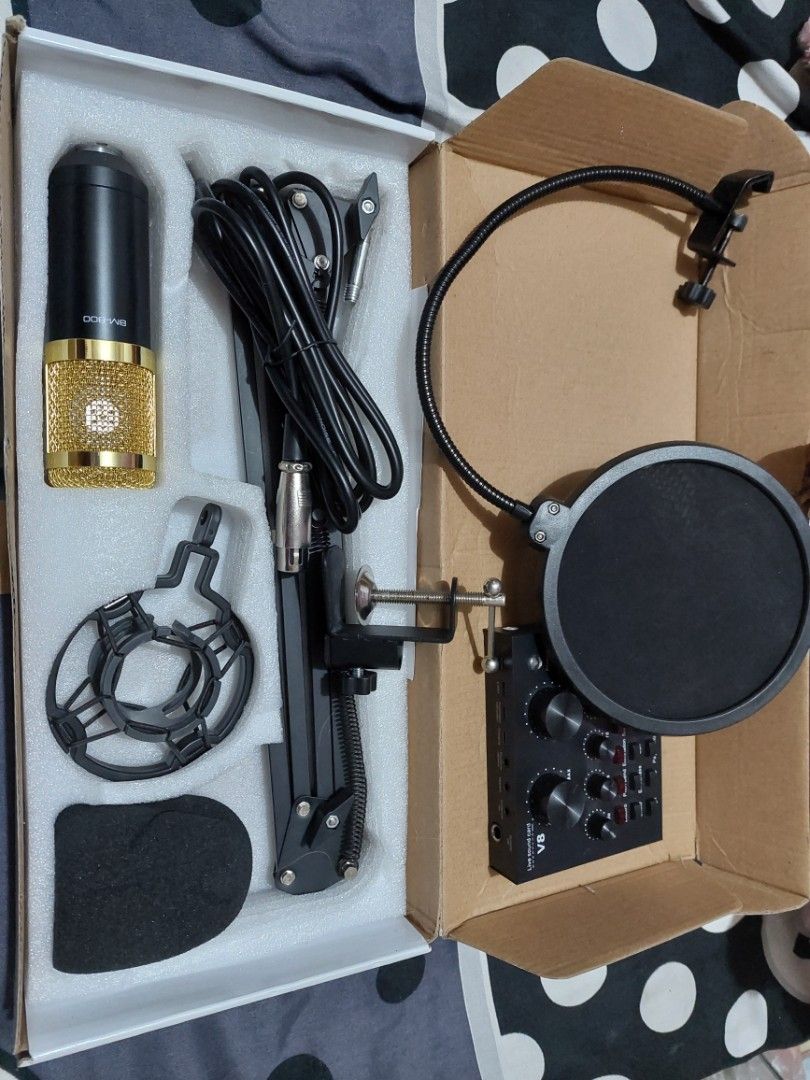 V8 sound card and mic condenser complete set, Audio, Voice Recorders on ...