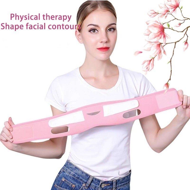 V Facial 3D Sleeping Face-Lift Slimming Belt Breathable Skin Care Chin Lifting Firming Strap and ...