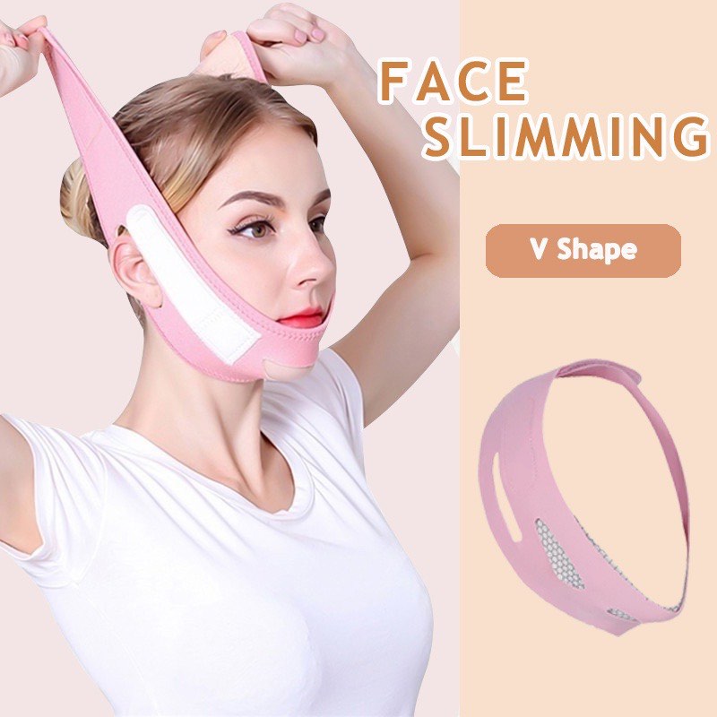V Facial 3D Sleeping Face-Lift Slimming Belt Breathable Skin Care Chin Lifting Firming Strap and ...