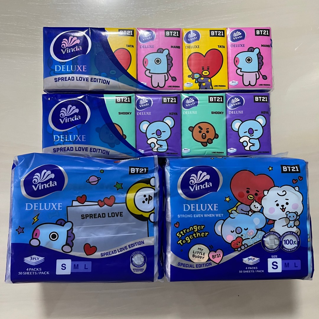 Vinda BT21 Tissue, Beauty & Personal Care, Hands & Nails on Carousell