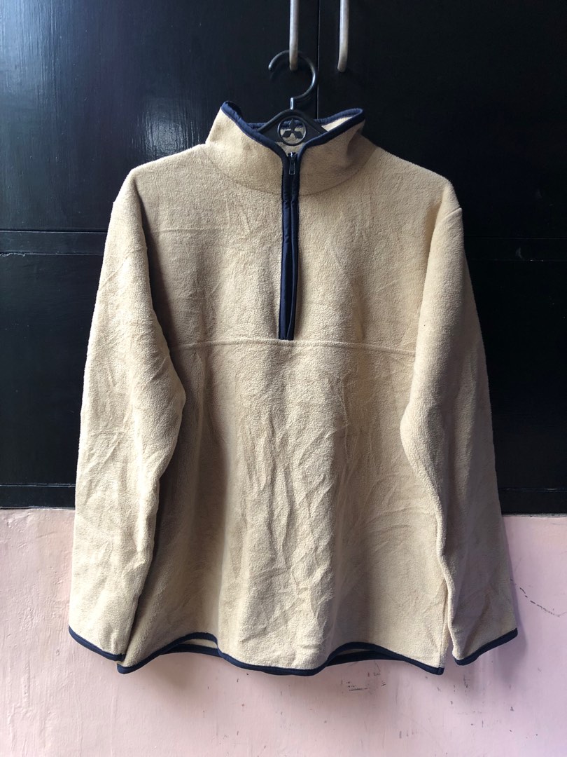 Vintage Cream Fleece Jacket, Men's Fashion, Coats, Jackets and ...