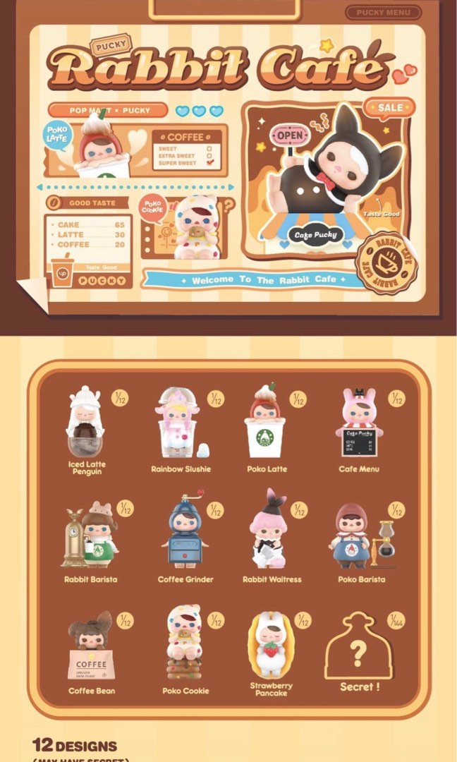 WTS Pucky Rabbit Cafe Popmart, Hobbies & Toys, Toys & Games on Carousell
