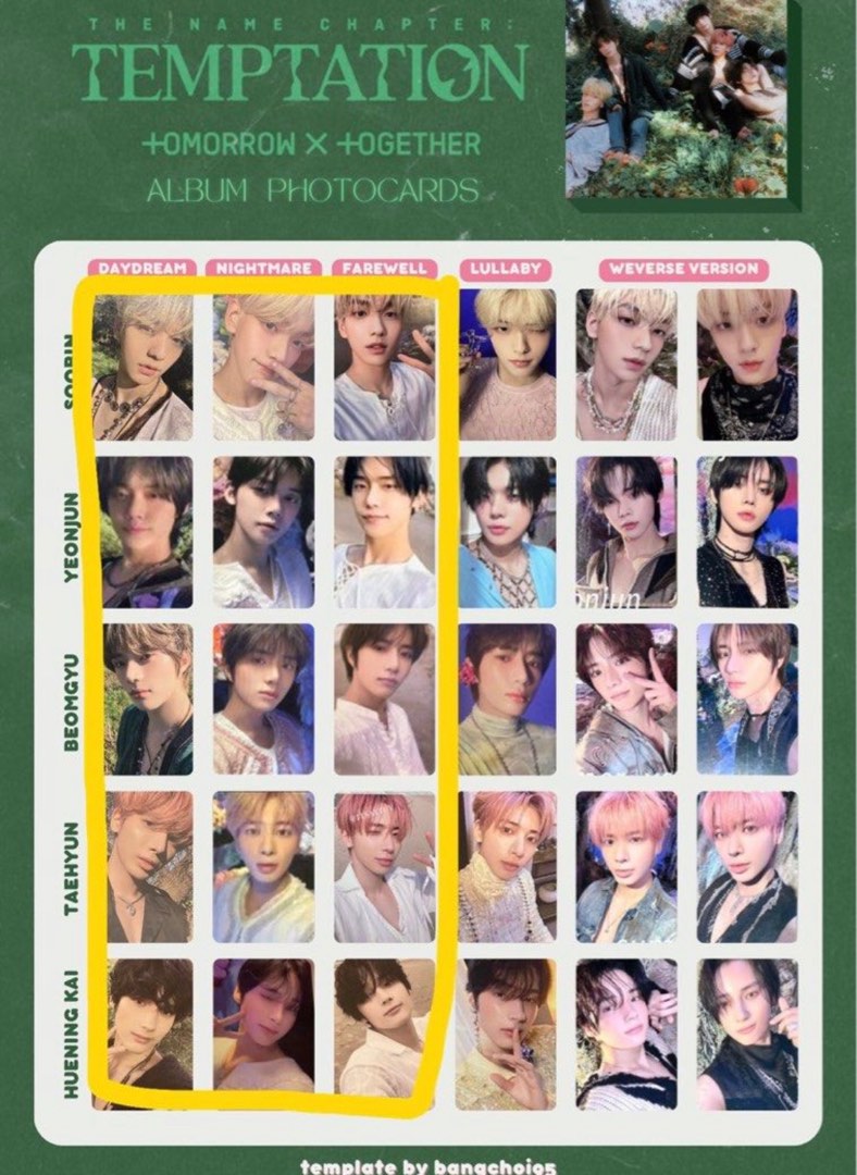 WTS Txt Temptation Album Hueningkai Soobin Beomgyu Taehyun Yeonjun 