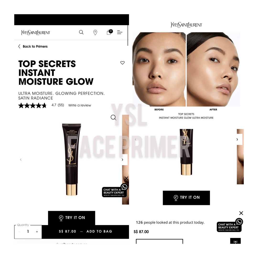 YSL TOP SECRET INSTANT MOISTURE GLOW PRIMER, Beauty & Personal Care ...