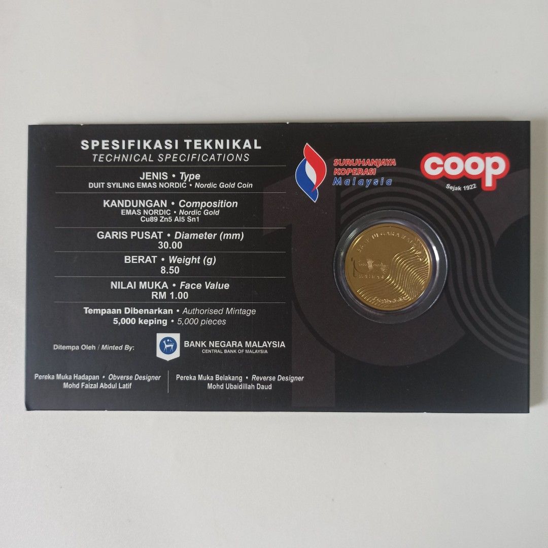 100 Tahun Gerakan Koperasi BNM Commemorative Nordic Gold Coin, Hobbies & Toys, Collectibles ...