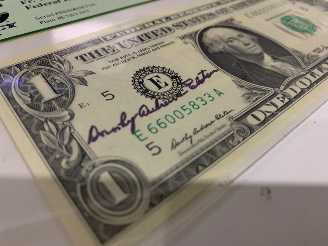 $1 Bill Graded and Signed by Dorothy Andrews Elston, Hobbies & Toys ...