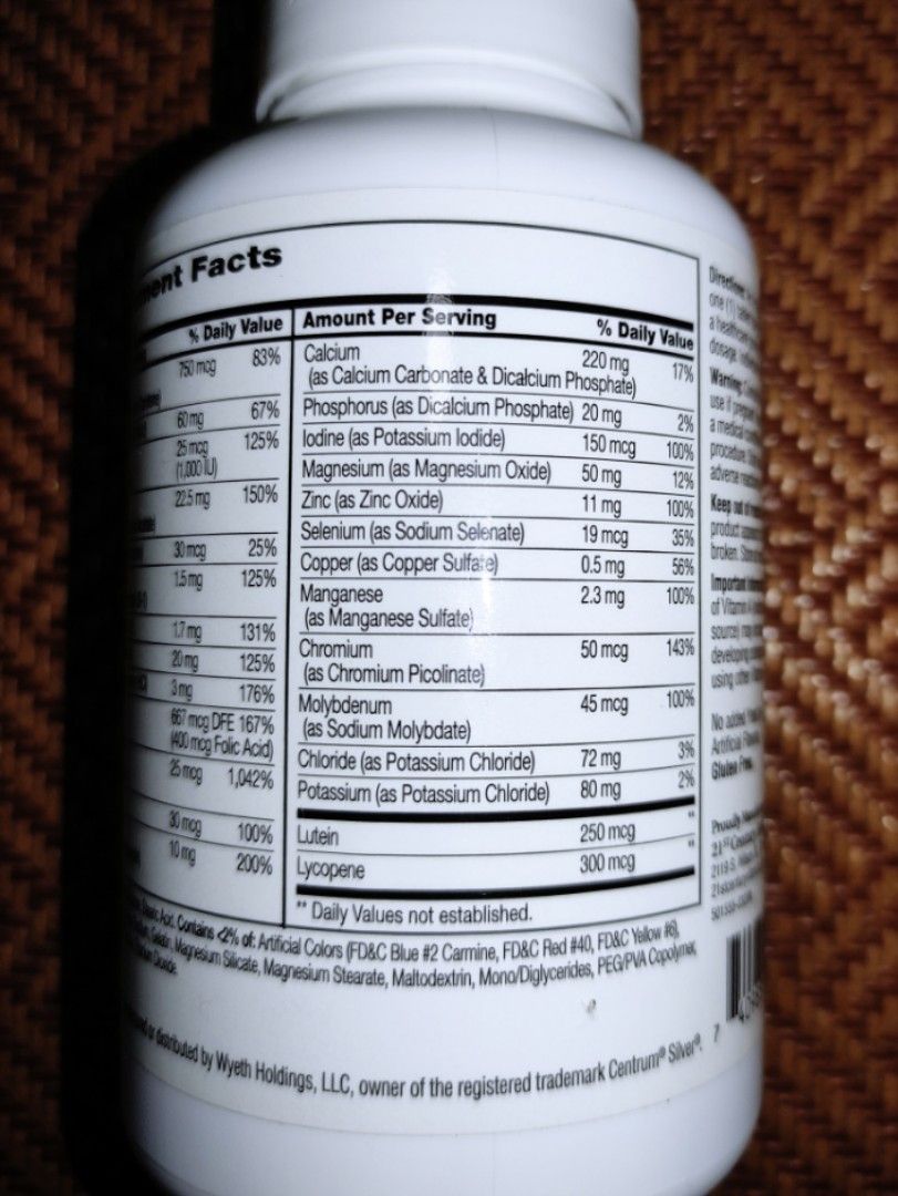 21st Century Sentry Senior Multivitamin Supplement (Once a day - 265 ...