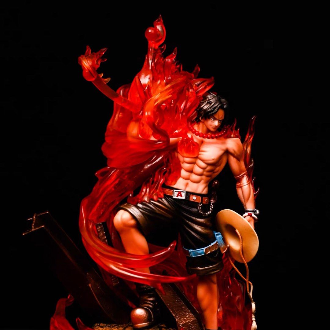 33CM LED One Piece Ace figure, Hobbies & Toys, Toys & Games on Carousell