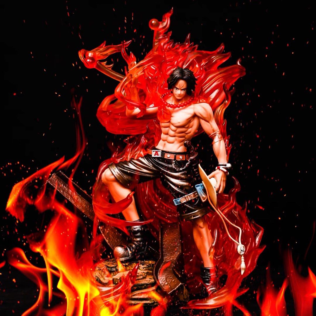 33CM LED One Piece Ace figure, Hobbies & Toys, Toys & Games on Carousell