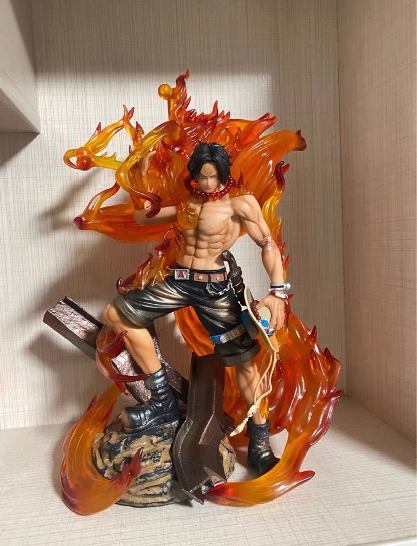 33CM LED One Piece Ace figure, Hobbies & Toys, Toys & Games on Carousell