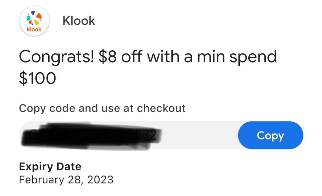 $8 Klook Voucher, Tickets & Vouchers, Vouchers on Carousell