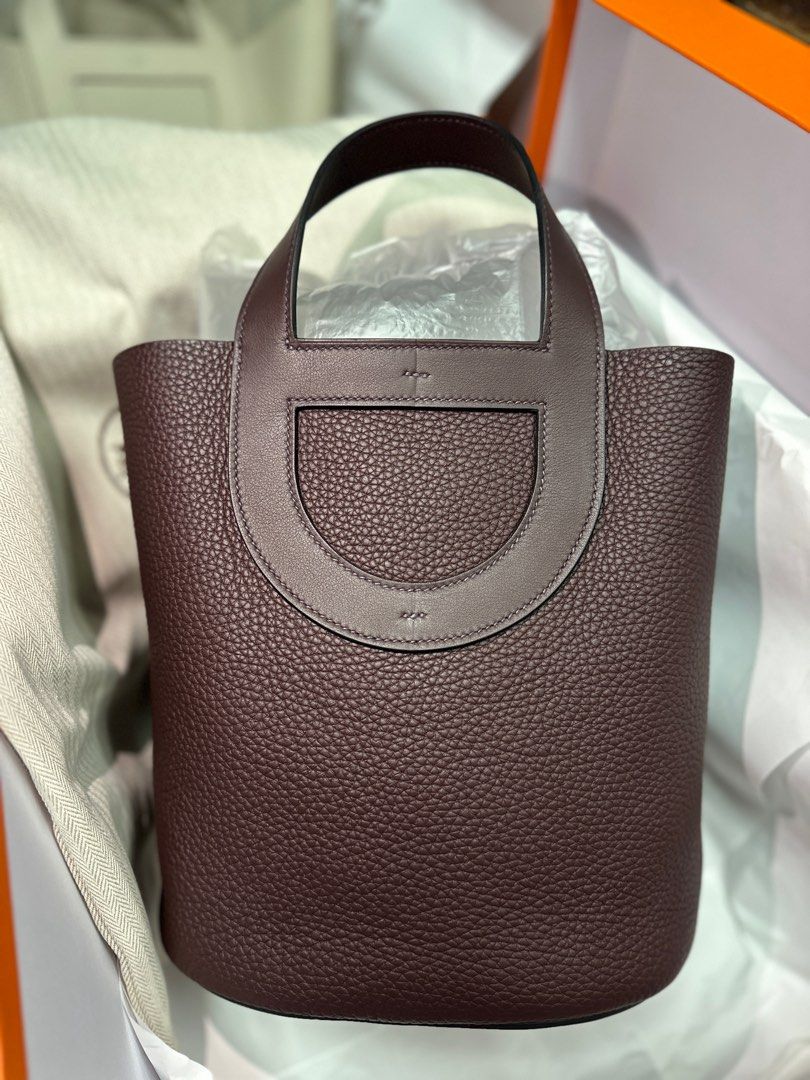全新 Full Set 現貨 Hermes In The Loop 23 Bag 豬鼻 白 酒紅, 名牌, 手袋及銀包 - Carousell