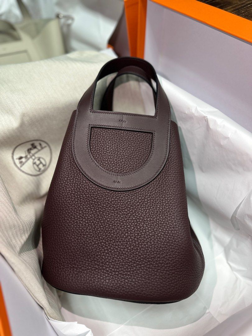 全新 Full Set 現貨 Hermes In The Loop 23 Bag 豬鼻 白 酒紅, 名牌, 手袋及銀包 - Carousell