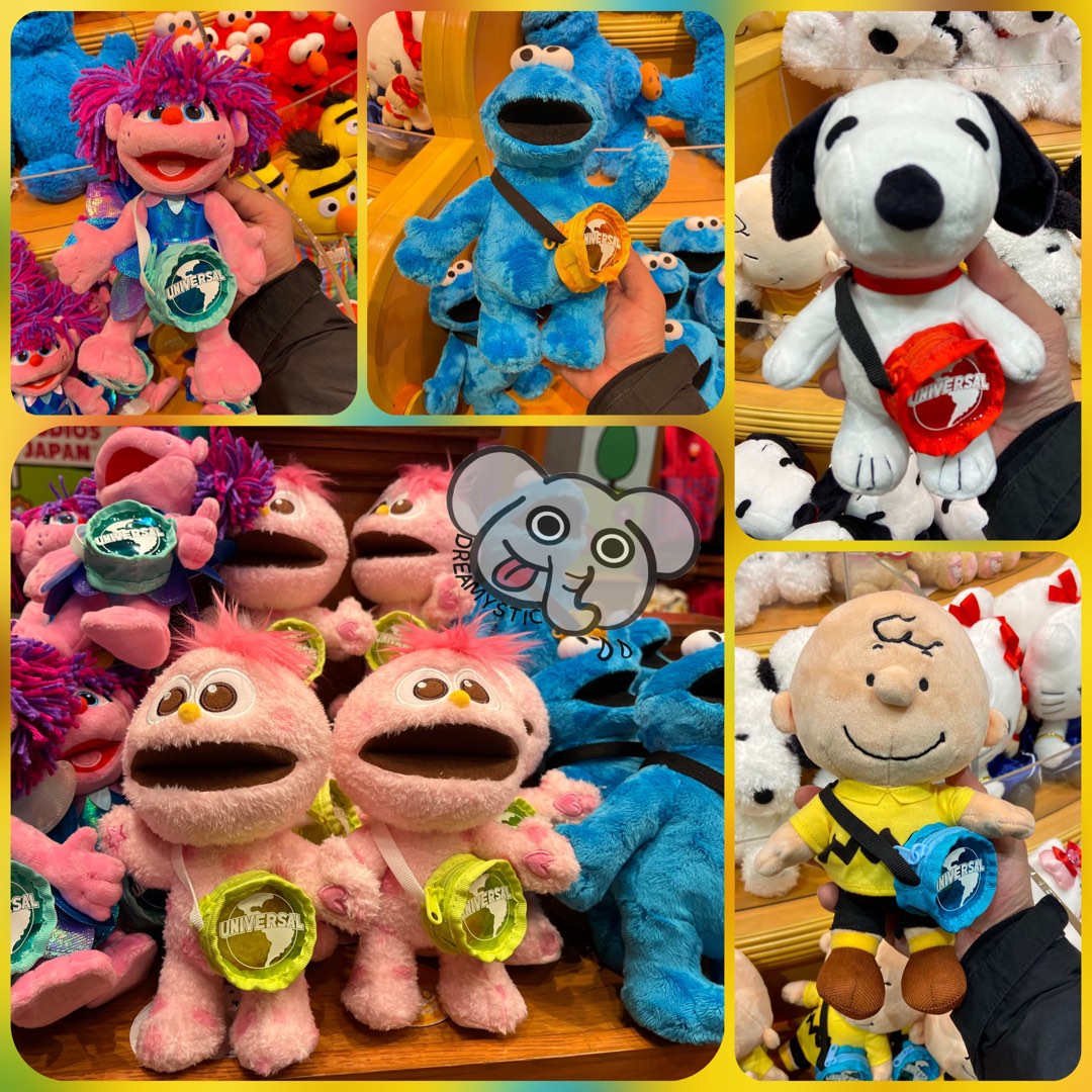 日本環球影城 USJ Moppy Abby Snoopy Charlie Brown Cookie Monster 芝麻街公仔, 興趣及遊戲 ...