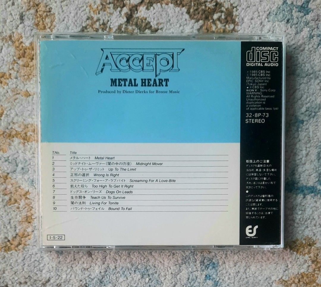 Accept - Metal Heart, Hobbies & Toys, Music & Media, CDs & DVDs on ...