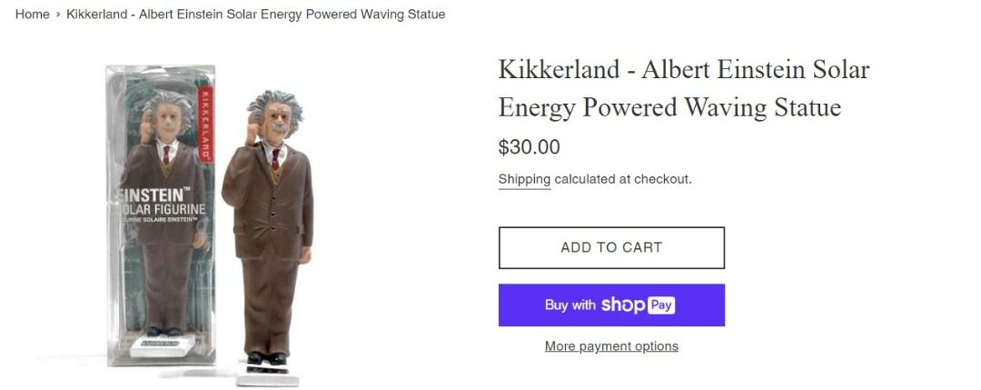 Albert Einstein Solar Energy Powered Waving Statue, Hobbies & Toys, Memorabilia & Collectibles ...