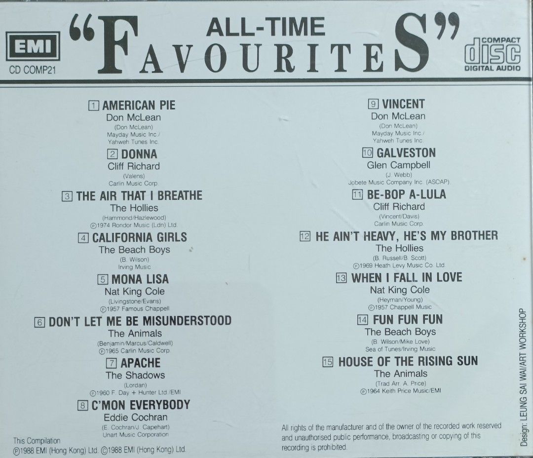 All Time Favourites CDR, Hobbies & Toys, Music & Media, CDs & DVDs on ...