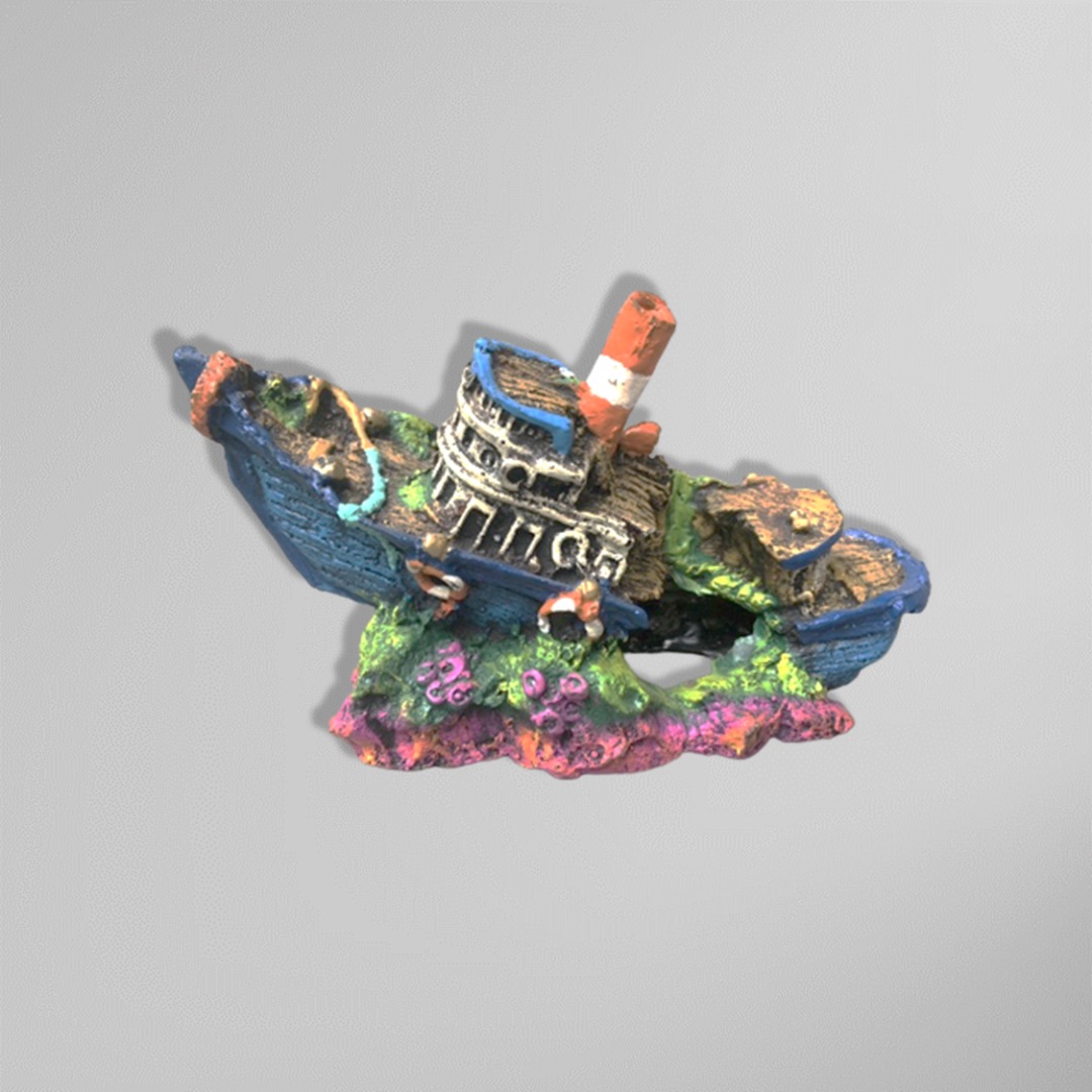 Aquarium Sunken Boat Ship Shipwreck Aquarium Fish Tank Decor Decoration ...