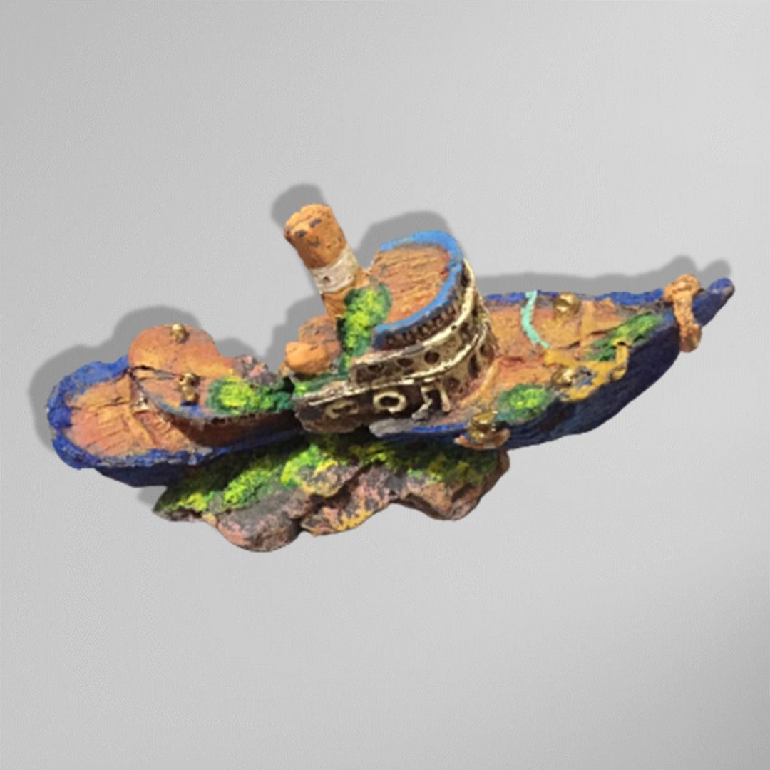 Aquarium Sunken Boat Ship Shipwreck Aquarium Fish Tank Decor Decoration ...