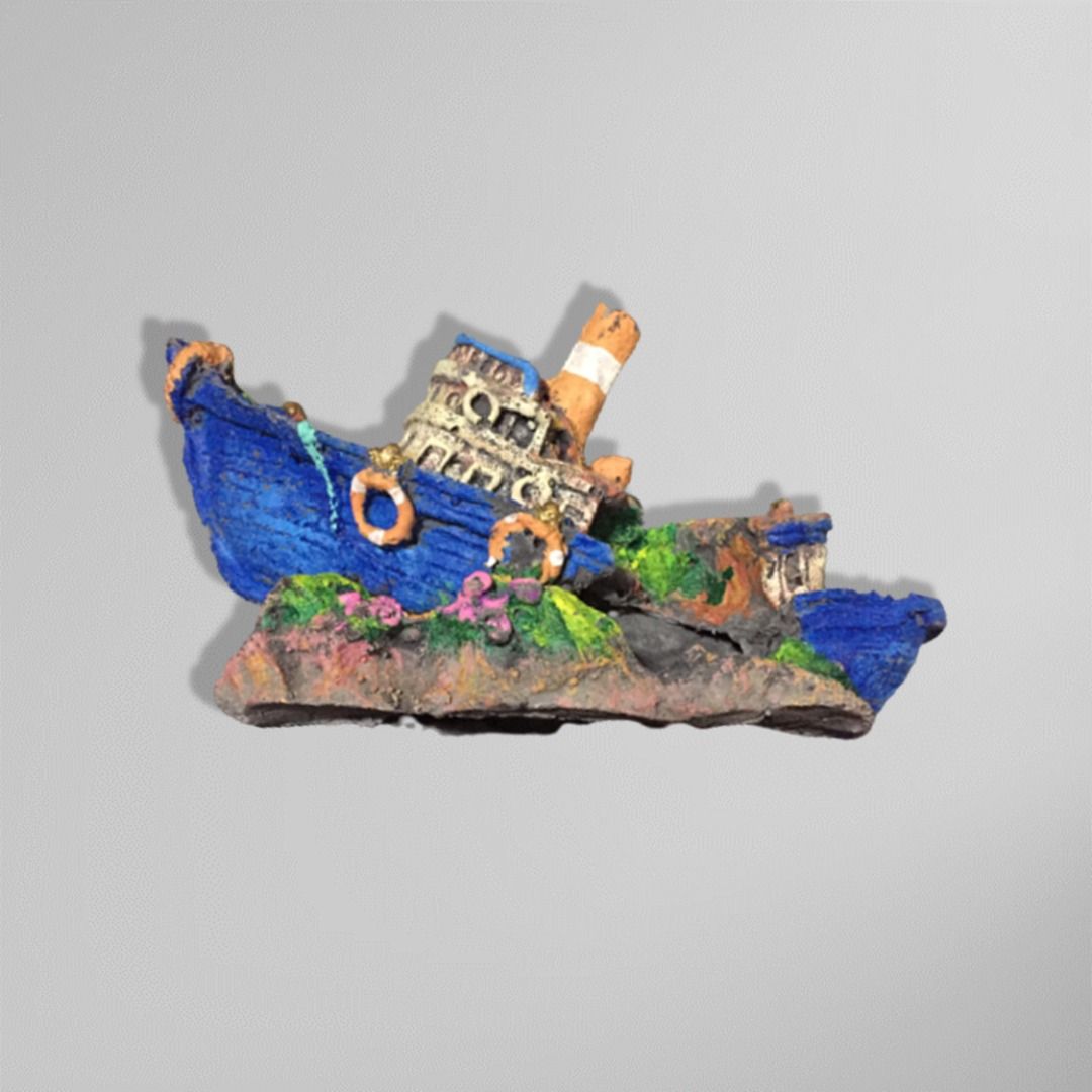 Aquarium Sunken Boat Ship Shipwreck Aquarium Fish Tank Decor Decoration ...
