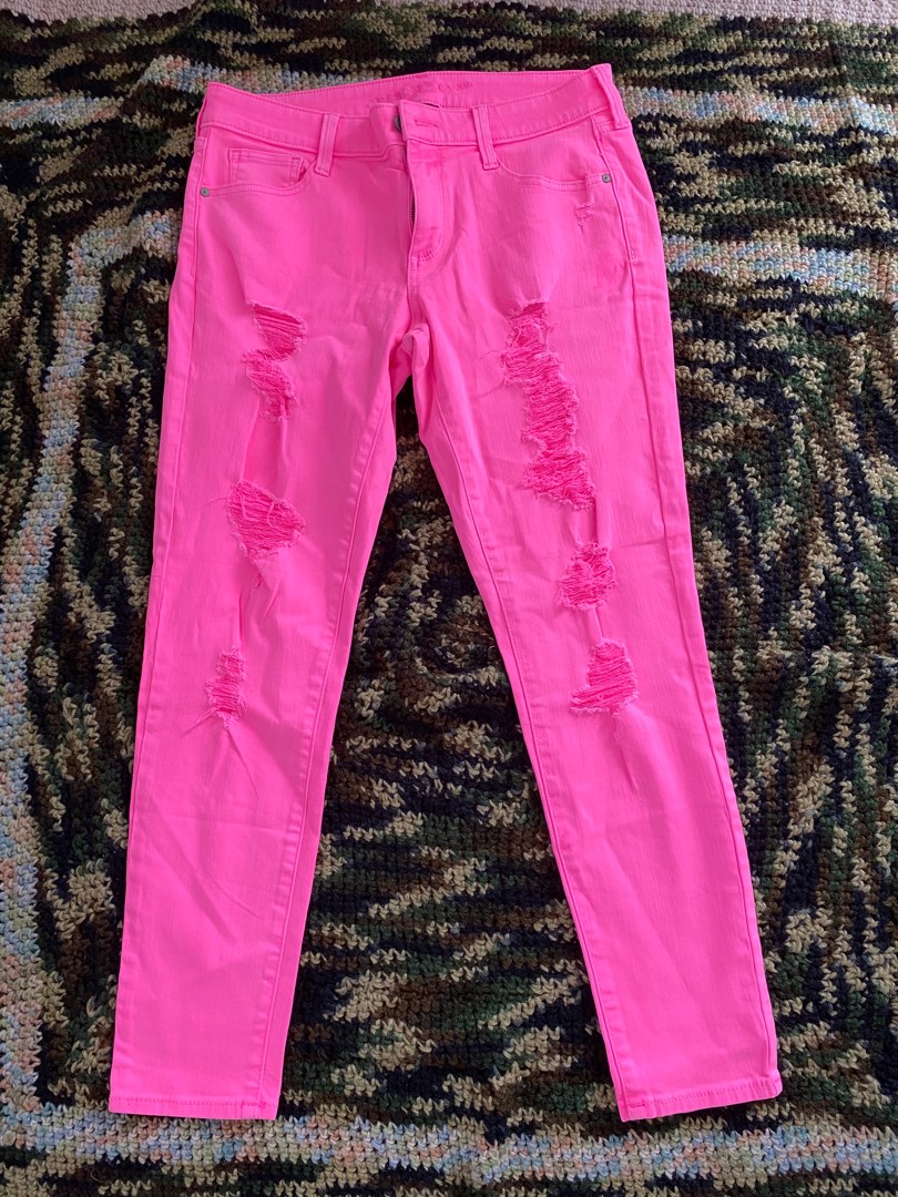 Arizona Bright Pink Ripped Jeans, Women's Fashion, Bottoms, Jeans on ...