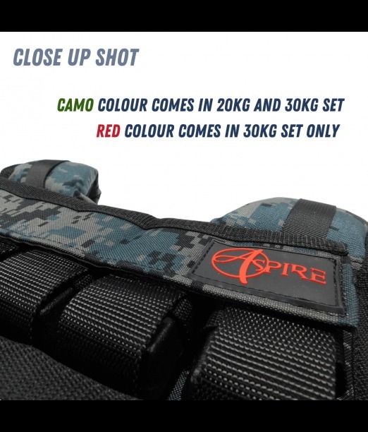 Aspire Tactical Weight Vest in Camo - 30KG, Sports Equipment, Exercise ...