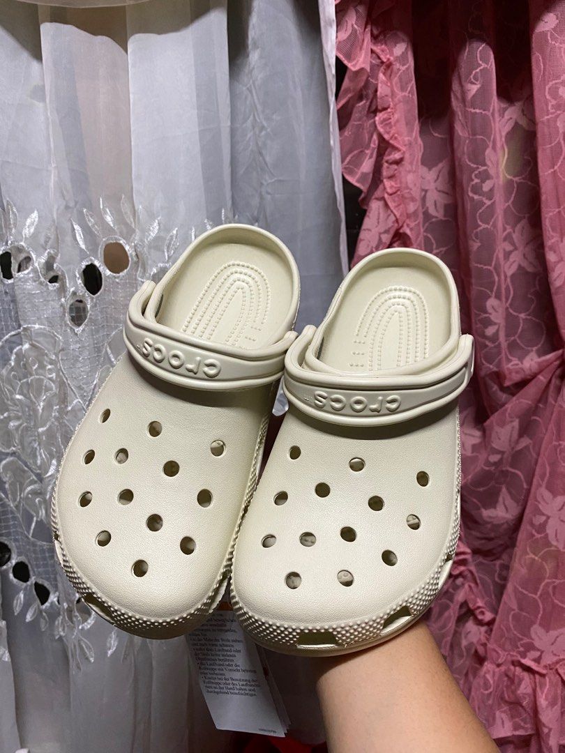 Authentic Crocs Classic Clog Bone, Women's Fashion, Footwear, Slippers ...