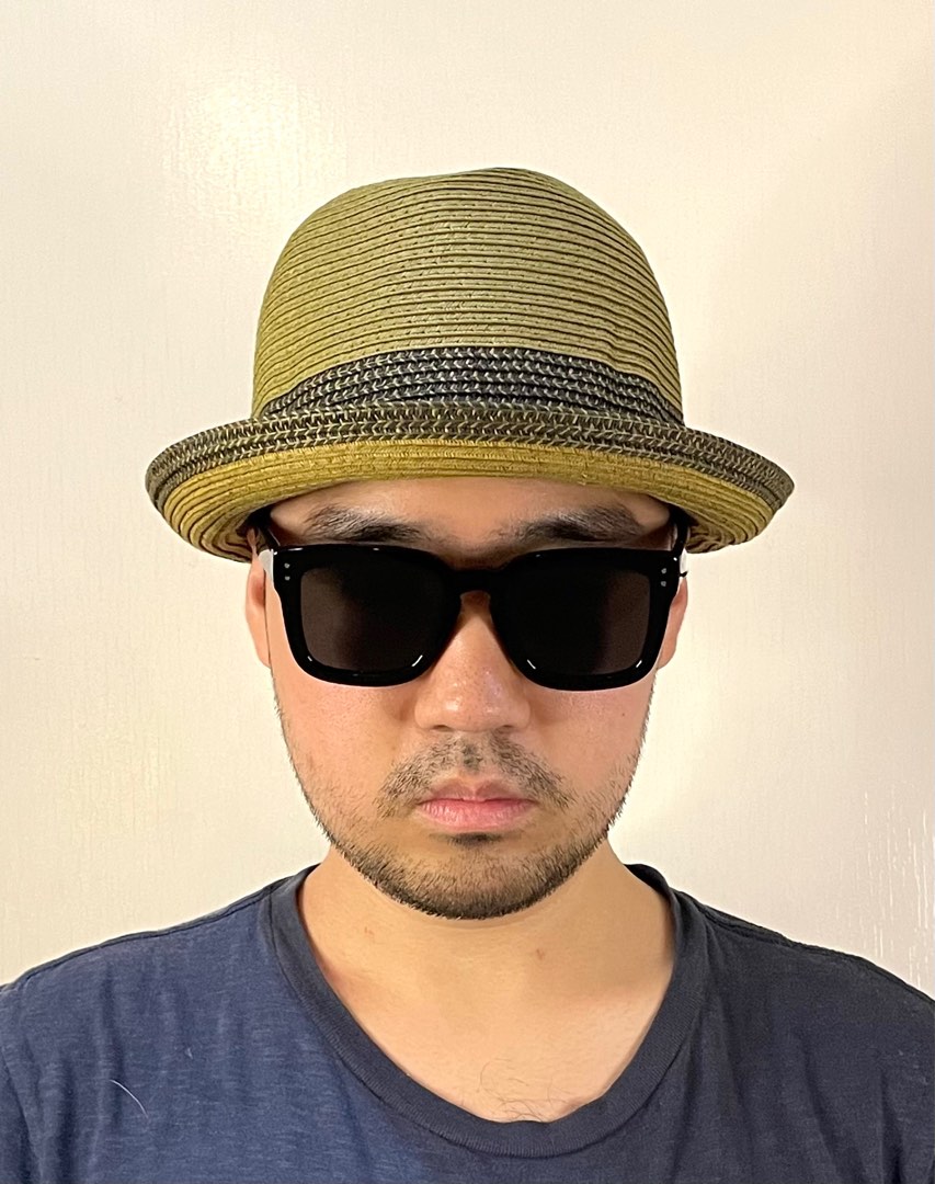 AUTHENTIC ZARA MAN ACCESSORIES OLIVE GREEN STRAW TRILBY HAT, Men's ...