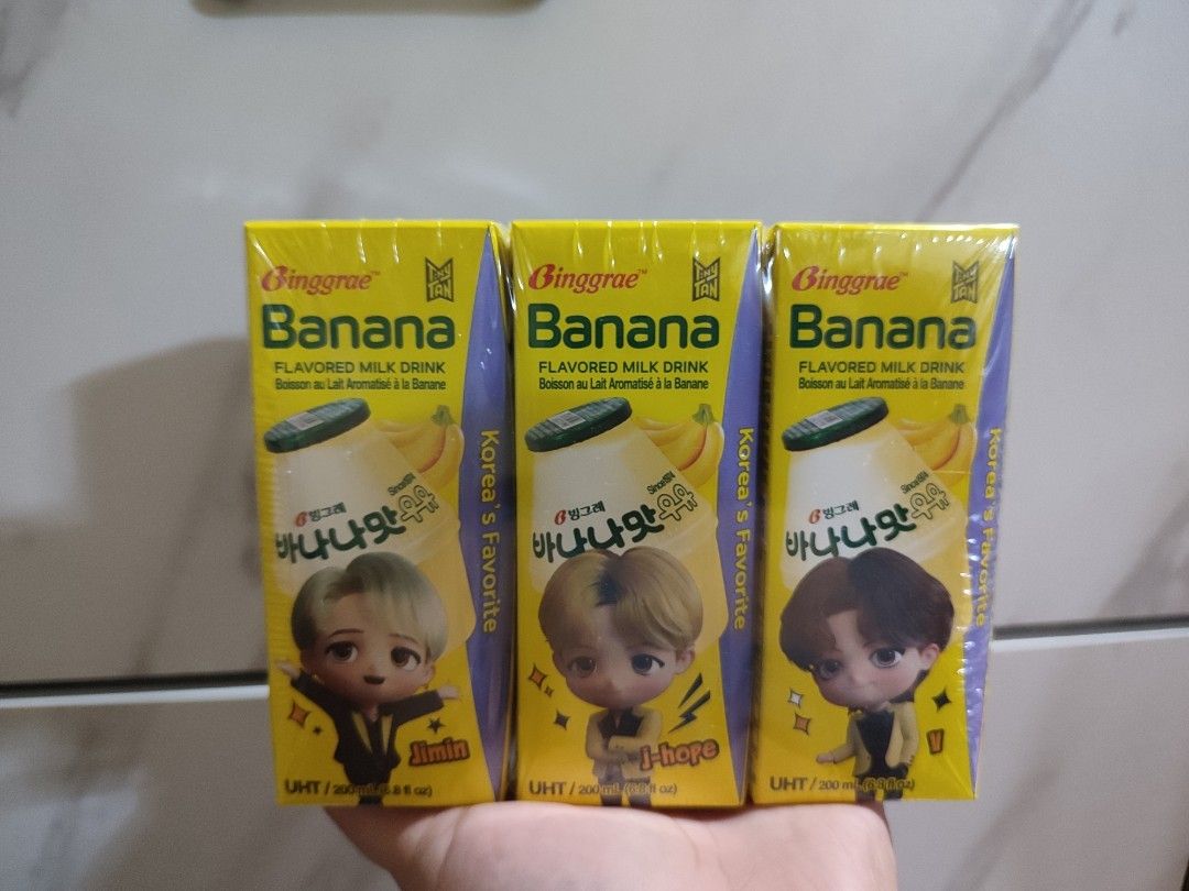 BINGGRAE BTS TINY TAN BANANA, STRAWBERRY, MELON AND VANILLA, Food ...
