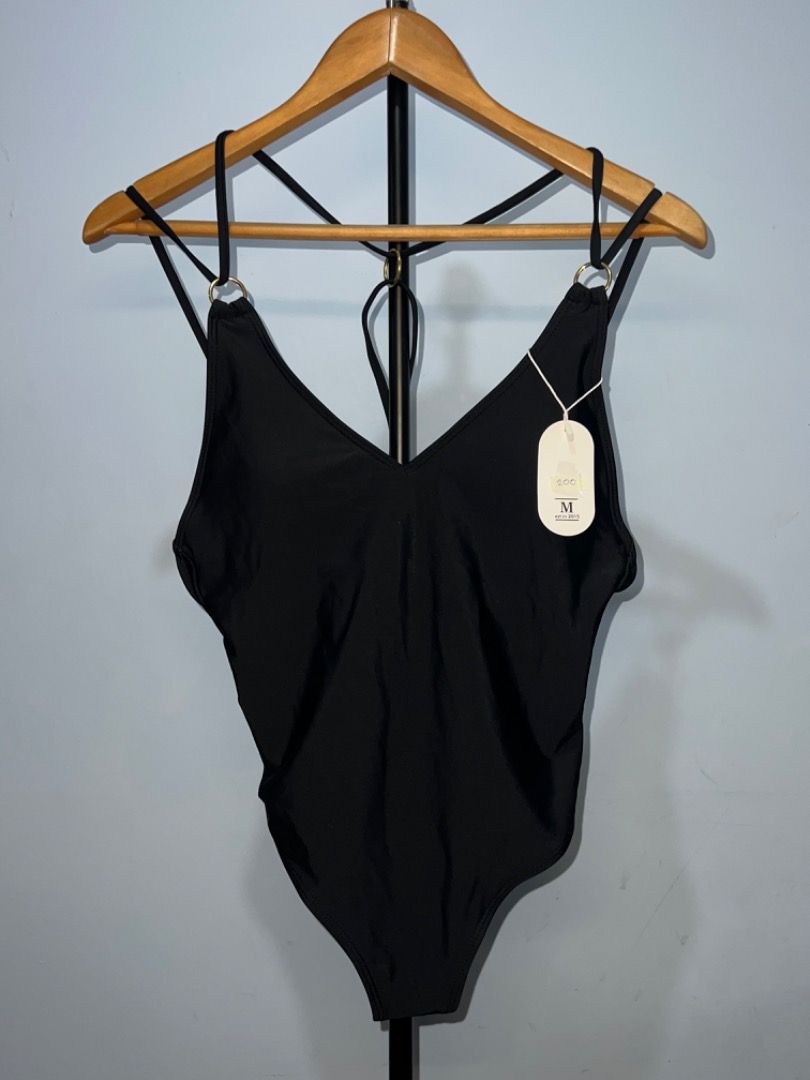 BLACK ONE PIECE BATHINGSUIT, Women's Fashion, Swimwear, Bikinis ...