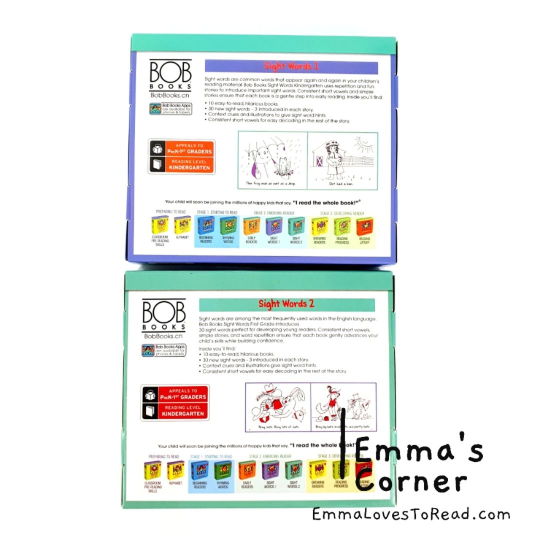 Bob Books Stage 2: Sight Words 1 & 2 for Kindergarten and First Grade ...
