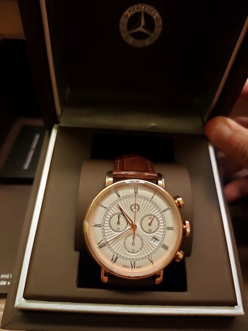 Brand new original Mercedes Benz Chronograph Classic Retro Gold MII ...