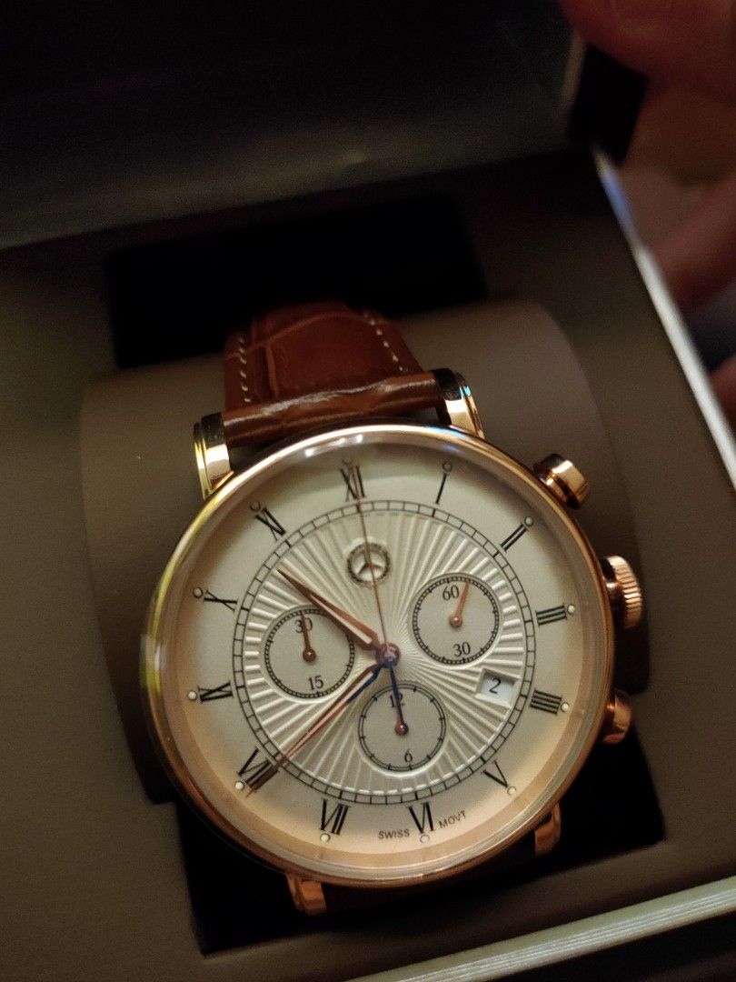 Brand new original Mercedes Benz Chronograph Classic Retro Gold MII ...