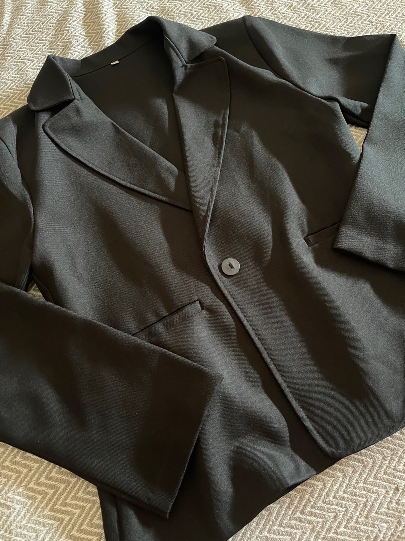 Brandless Black business suit/tuxedo for women, Women's Fashion, Coats ...