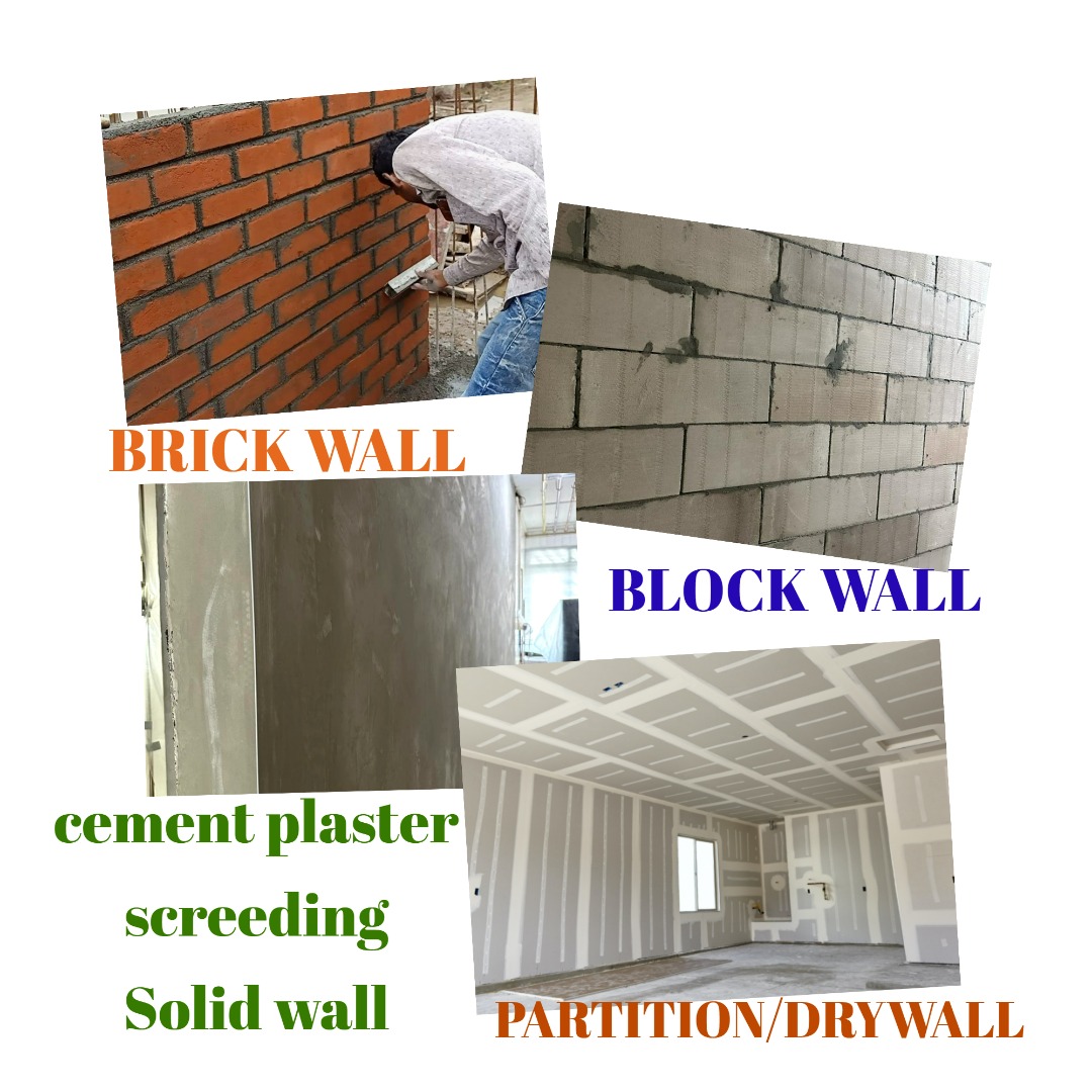 brick wall, block wall, solid wall, drywall, partition wall, cement ...