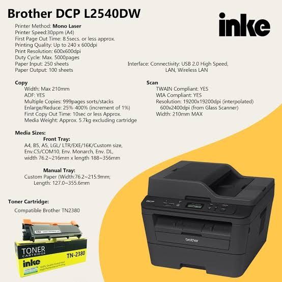 Brother DCP L2540 ,3 in 1 printer, photocopier, Computers & Tech ...