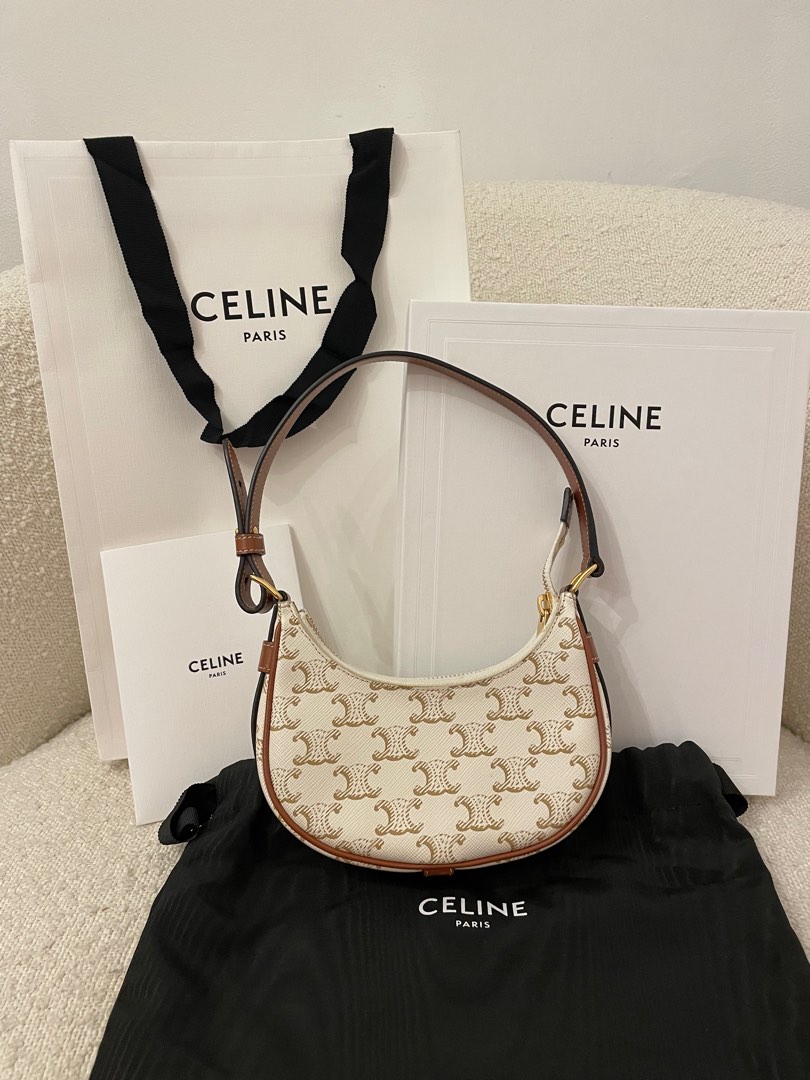 Celine Mini Ava White/Tan, Women's Fashion, Bags & Wallets, Shoulder ...