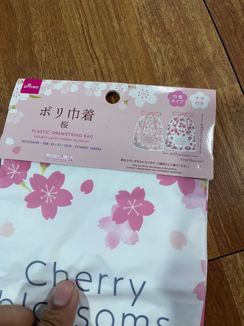 Cherry Blossoms Plastic Drawstring Bag, Fesyen Wanita, Tas & Dompet di ...