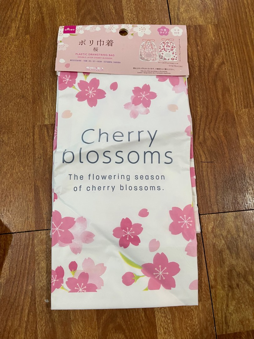 Cherry Blossoms Plastic Drawstring Bag, Fesyen Wanita, Tas & Dompet di ...