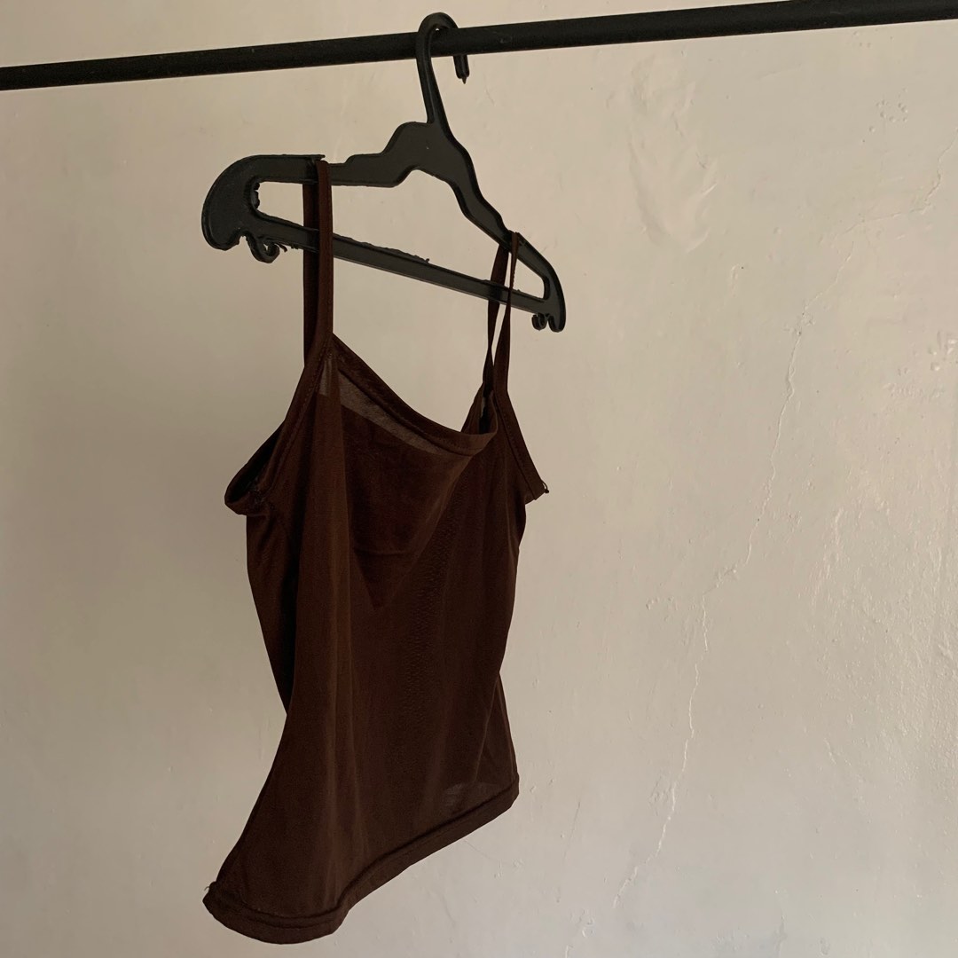 choco brown cami crop top on Carousell