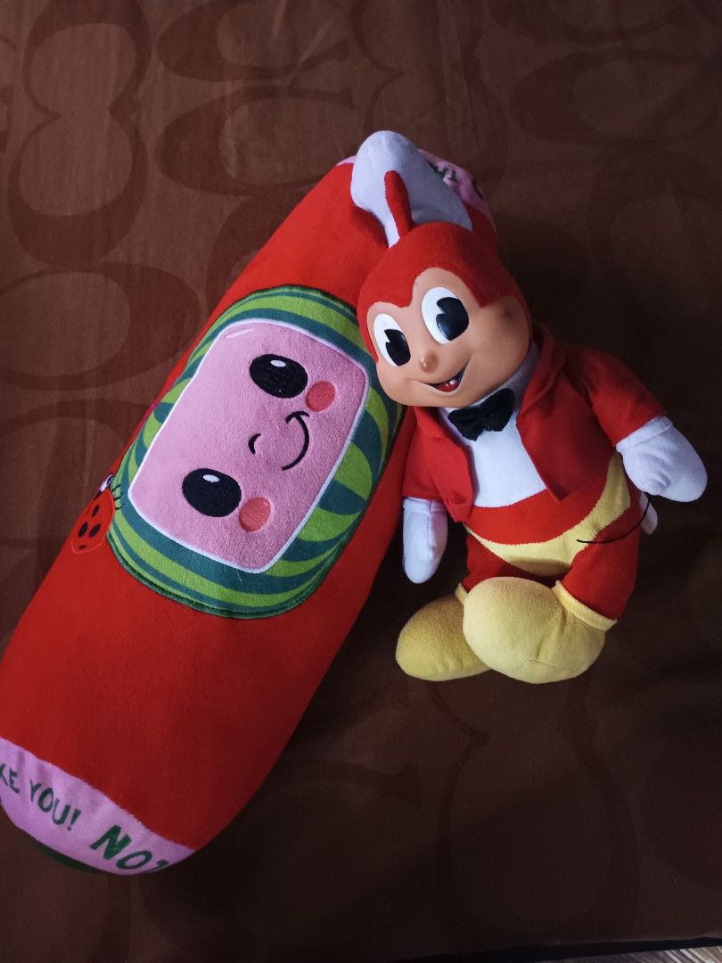Cocomelon bolster pillow & Jollibee stuff toy (preloved bundle 500pesos ...