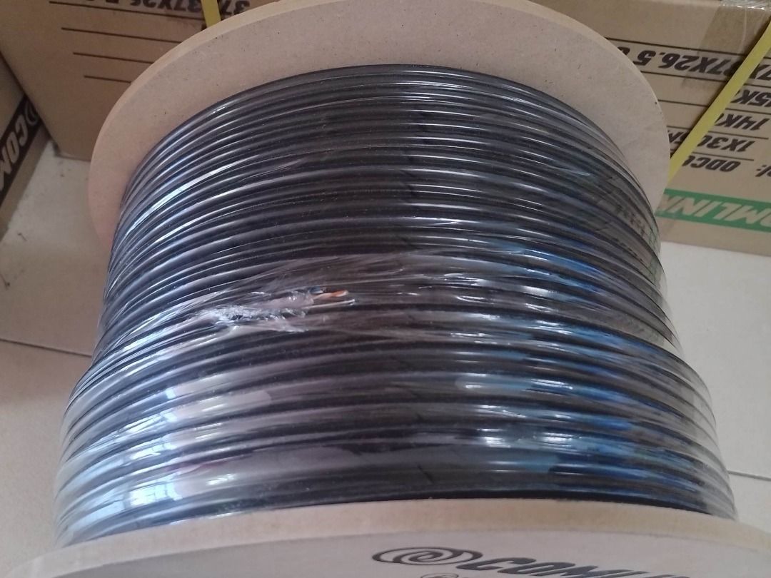 Comlink Cat6 UTP Cable w/ Messenger Wire CCA 305M Outdoor Black ...