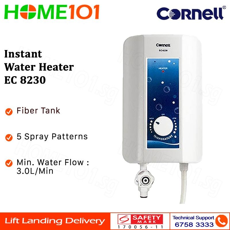 Cornell Electric Instant Shower Heater With 5 Spray Patterns EC8230, TV ...