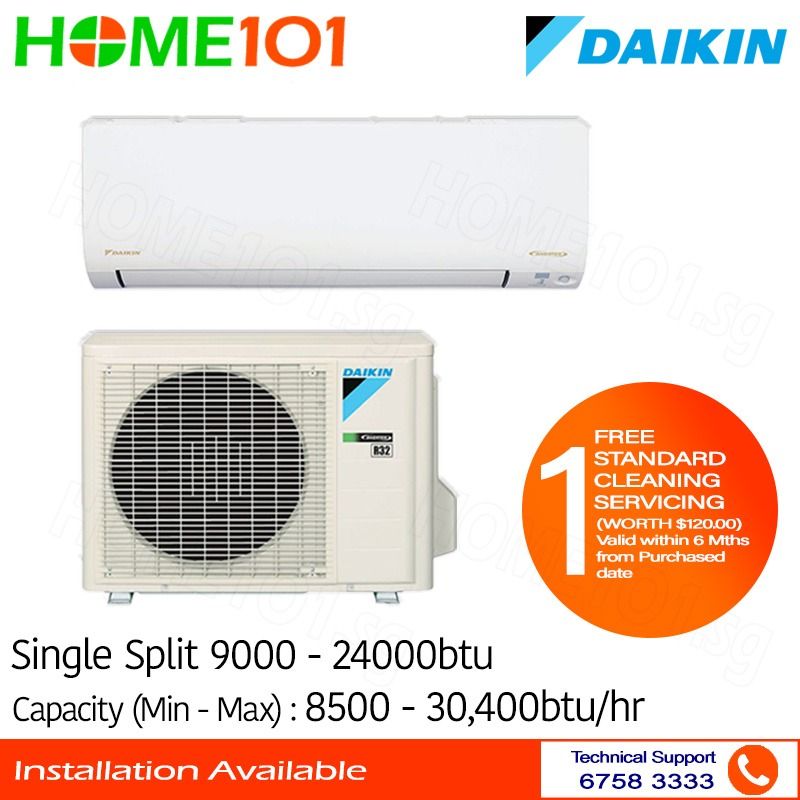 Daikin Single Split AirCon 9000BTU TO 24000BTU [System 1], TV & Home ...