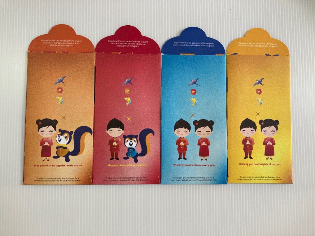 DBS / POSB Ang Pow / Red Packet - 1 pack 8 pcs, Hobbies & Toys ...