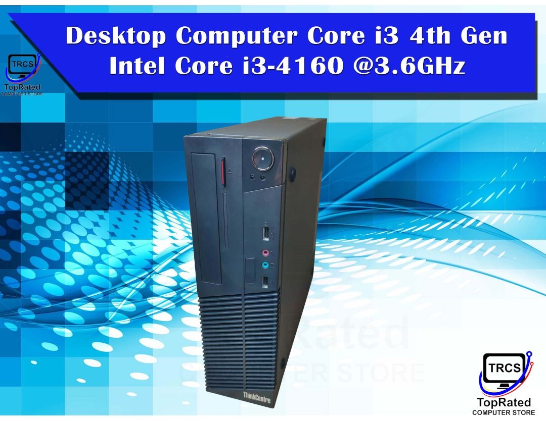 Desktop Computer Core i3-4160 3.60GHz (4th Gen) Lenovo ThinkCentre M73 4GB / 8GB RAM 500GB HDD ...