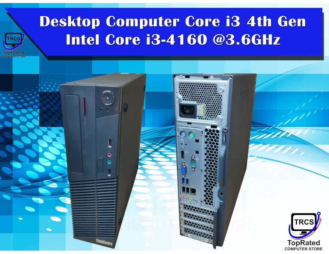 Desktop Computer Core i3-4160 3.60GHz (4th Gen) Lenovo ThinkCentre M73 ...