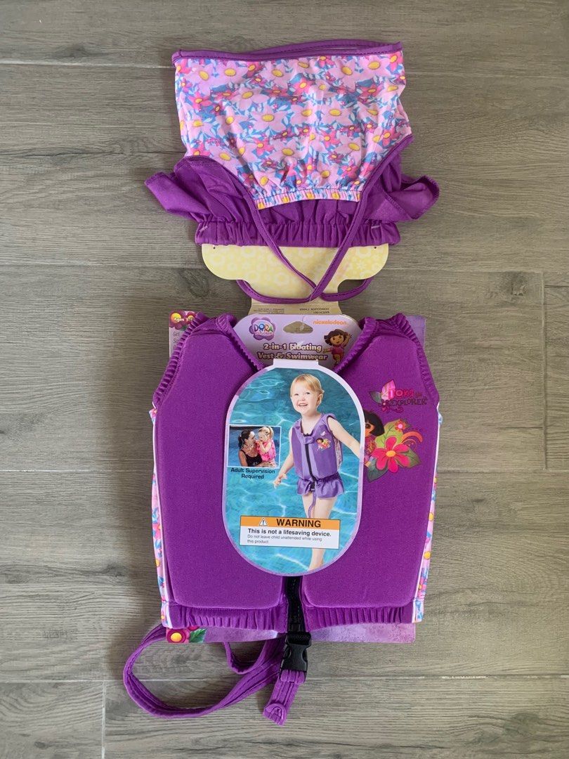 Dora the Explorer 2in1 Floating Vest & Swimwear, 兒童＆孕婦用品, 嬰兒及小童流行時尚 ...