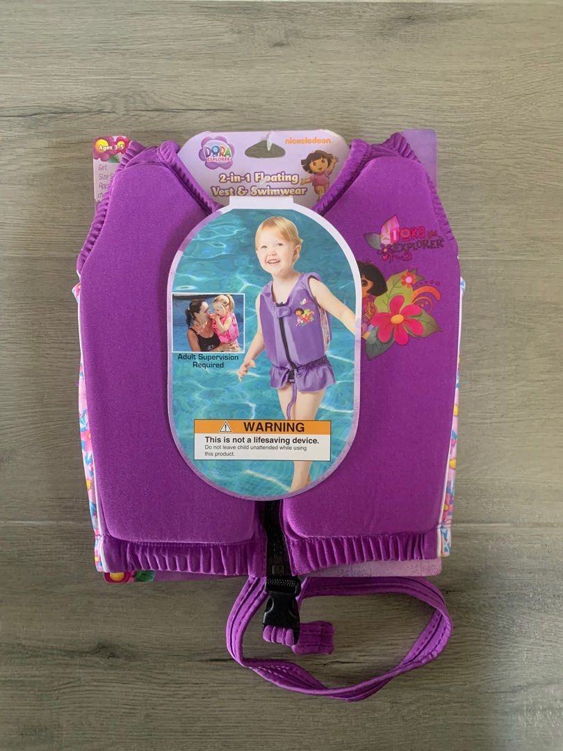 Dora the Explorer 2in1 Floating Vest & Swimwear, 兒童＆孕婦用品, 嬰兒及小童流行時尚 ...